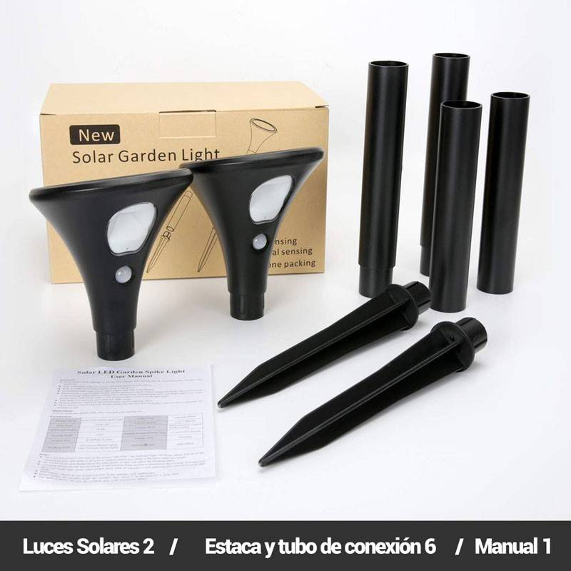 Baliza Solar LED con Sensor PIR - Lámpara solar con sensor de exterior Baliza Solar LED con Sensor PIR - Lámpara solar con sensor de exterior