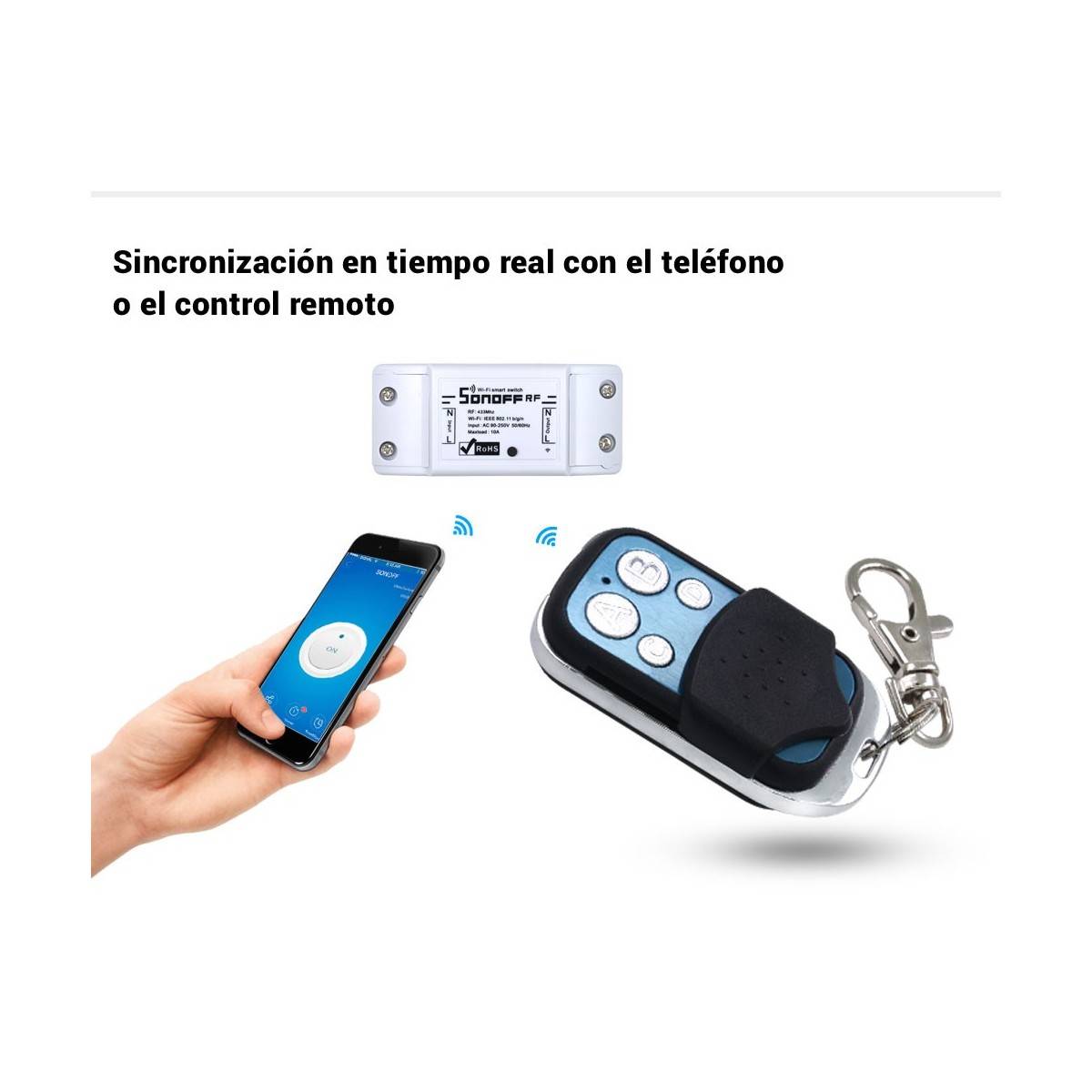 Control remoto Wifi inalámbrico 4 canales 433Mhz | SONOFF
