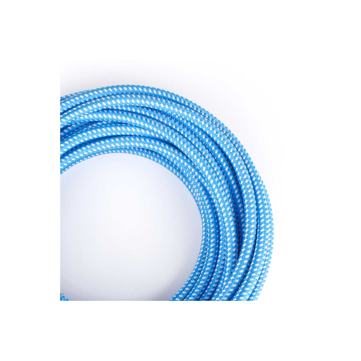 Cable Eléctrico Redondo recubierto en tejido efecto Seda Color Azul ...