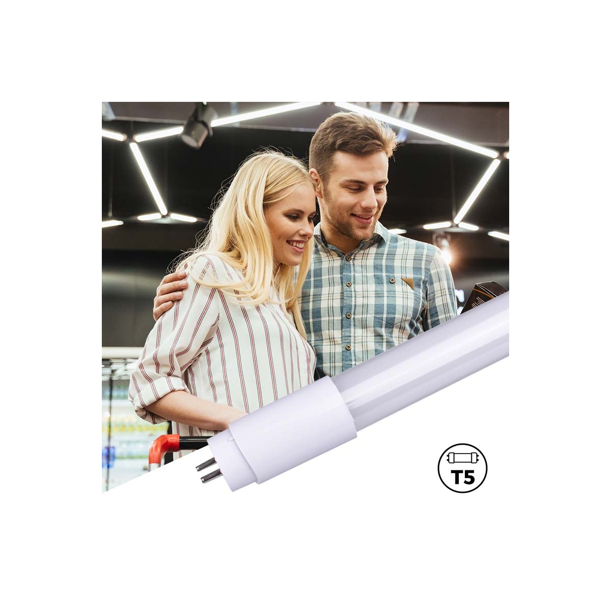 Tubo LED 60cm T5 - 10W - Cristal opal - 100lm/W