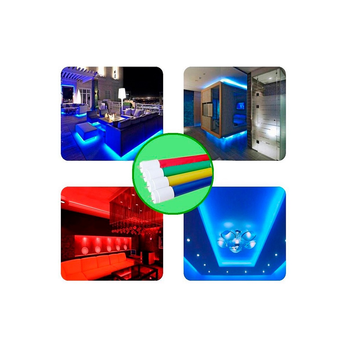 Tubo LED T8 60cm de colores - 9W