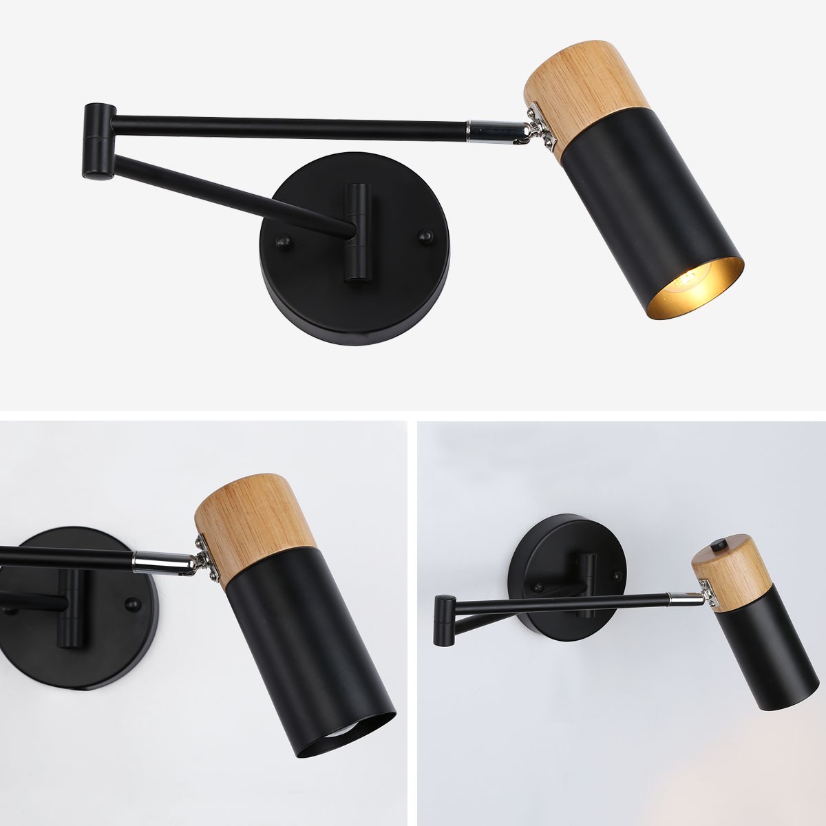 Aplique de pared nórdico extensible "LOGAN" - E27 G45