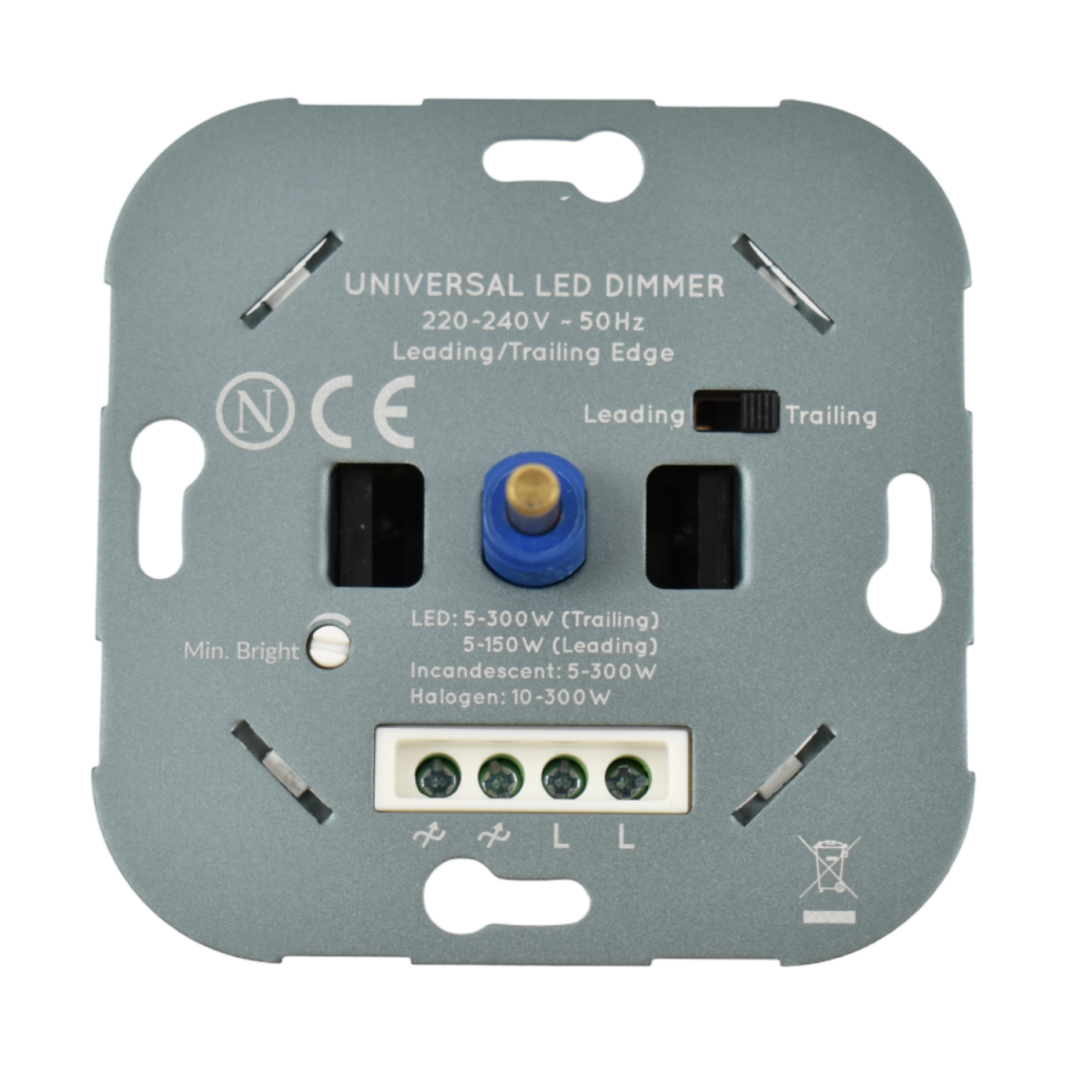 Dimmer Triac 300W - Regulación leading/trailing edge - Función encendido/apagado