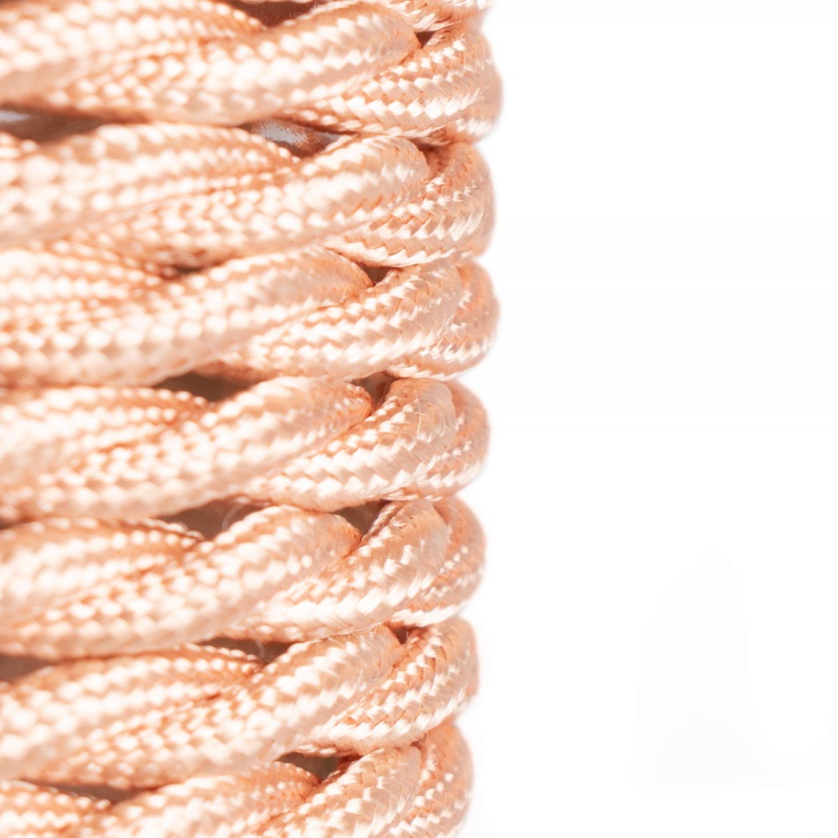 Cable eléctrico trenzado en tejido efecto seda en bronce