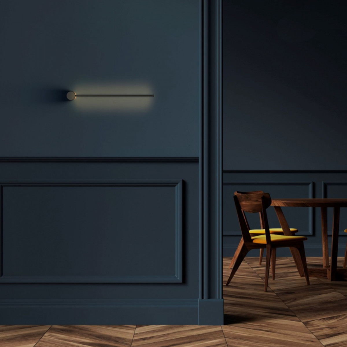 Aplique de pared minimalista lineal "KENDA-R" 10W - Rotatorio 360º - Blanco Cálido