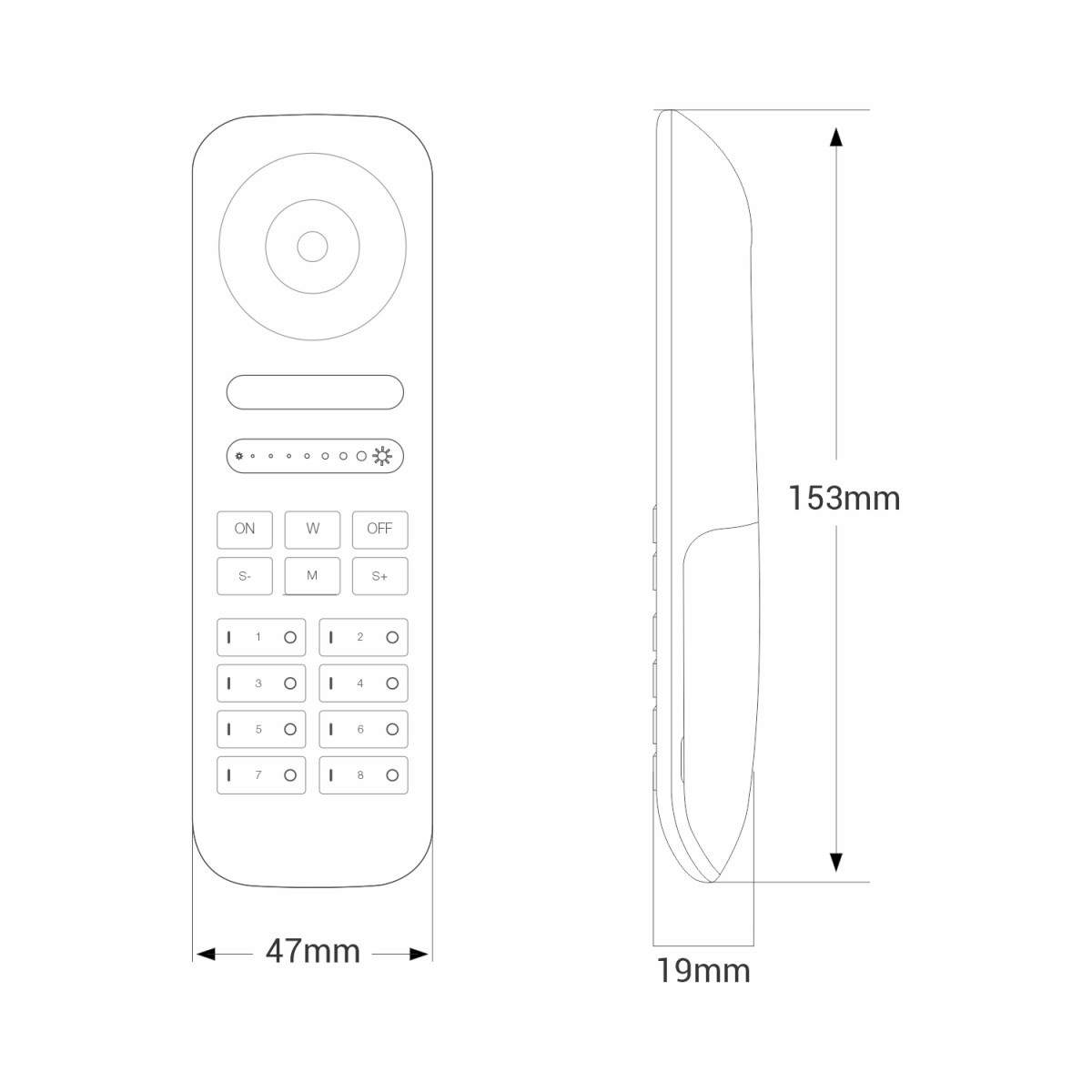 Mando a distancia LED RGB + CCT - 8 Zonas - FUT089 - Mi Light