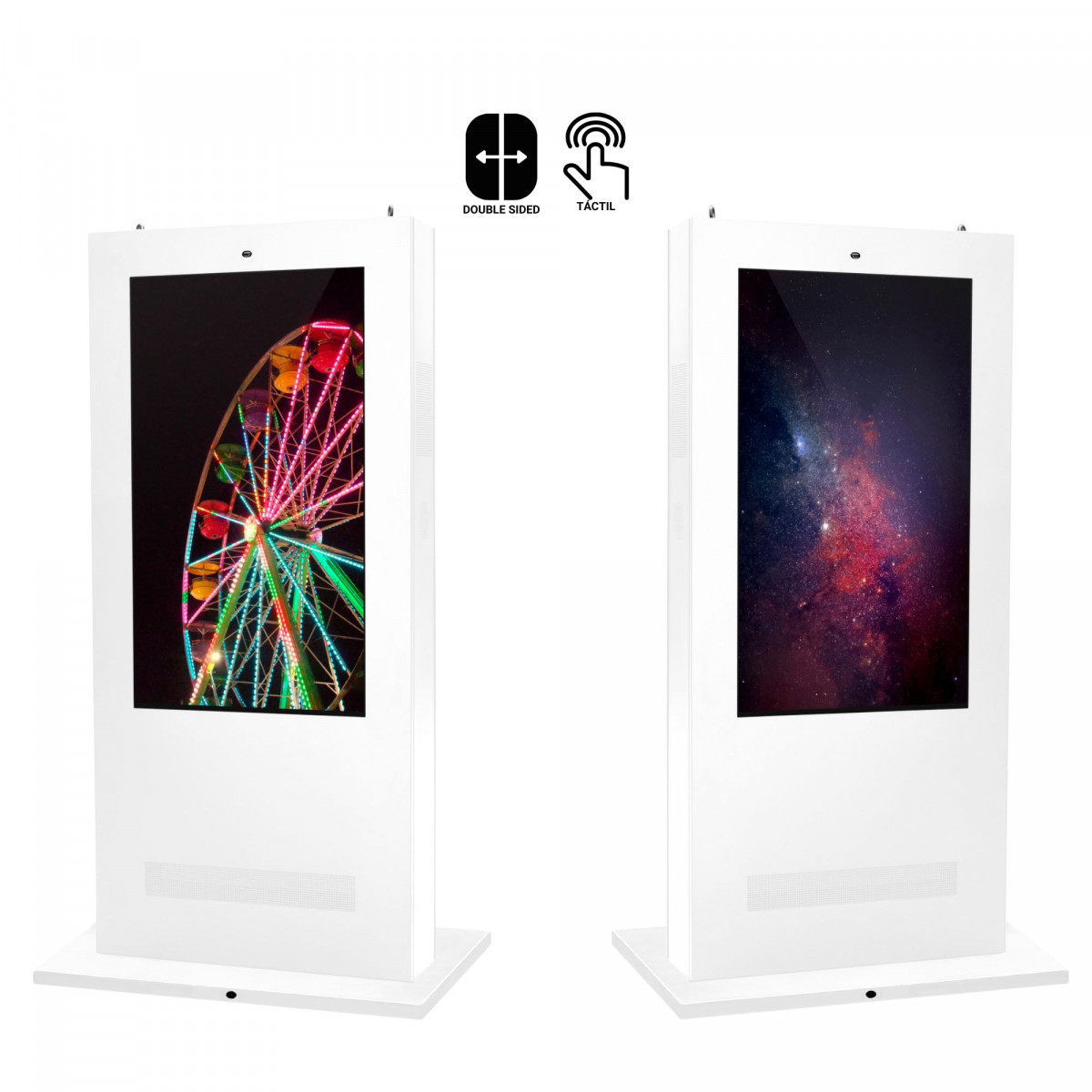 Tótem publicitario exterior pantalla LCD 55"- Doble cara - Táctil ...