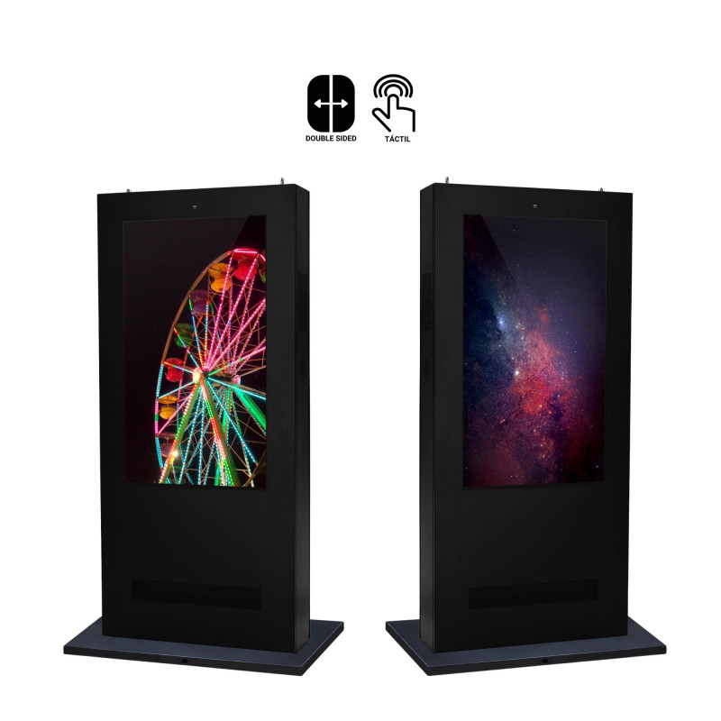 Tótem publicitario exterior pantalla LCD 55"- Doble cara - Táctil - Android