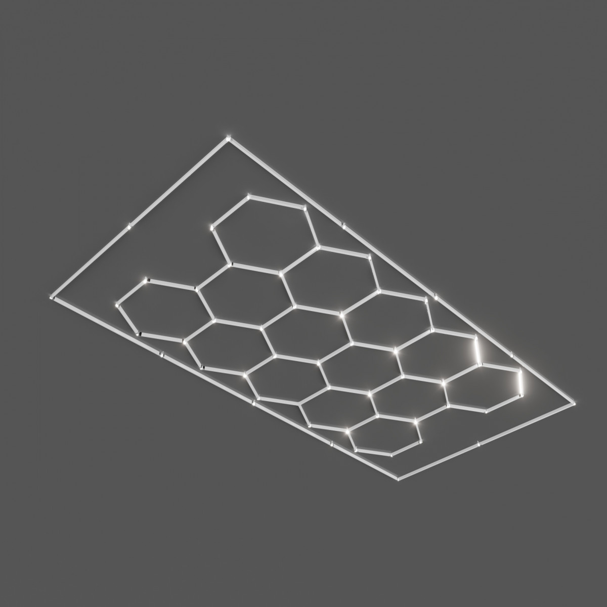 Luz LED hexagonal/Panal de abeja - 6500K - 14 hexágonos + Rectángulo 5m