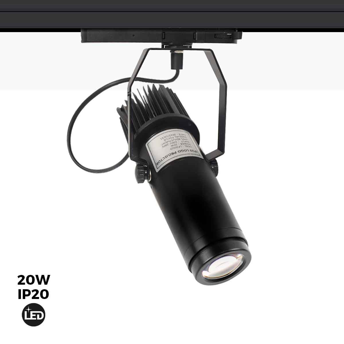 Proyector de logos LED GOBO para carril trifásico - 20W - interior ...