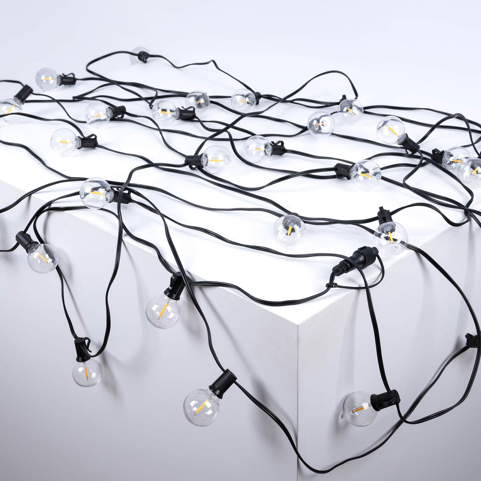 Outdoor string light 15 + 2m - 30 1W LED filament bulbs – Barcelona Led