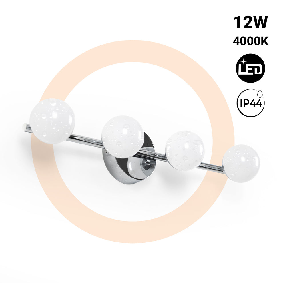 Lampada LED per bagno - Sfere frontali - 12W - 4000K – Barcelona Led