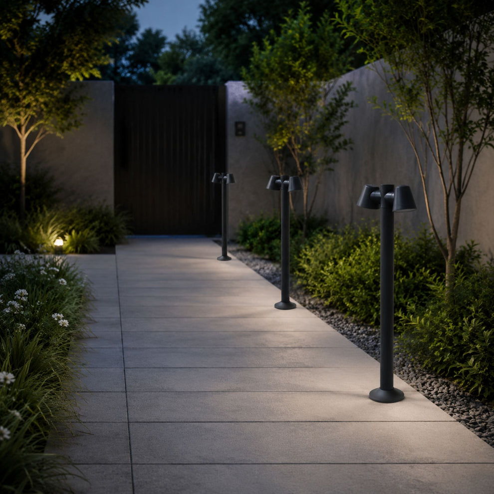 Adjustable exterior bollard "ASTUM II" 80 cm GU10 IP54 black ...