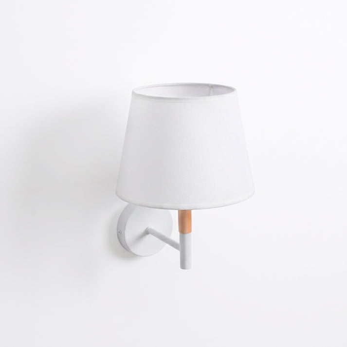 "Velum" Wall Light with E27 White Fabric Shade – Barcelona Led