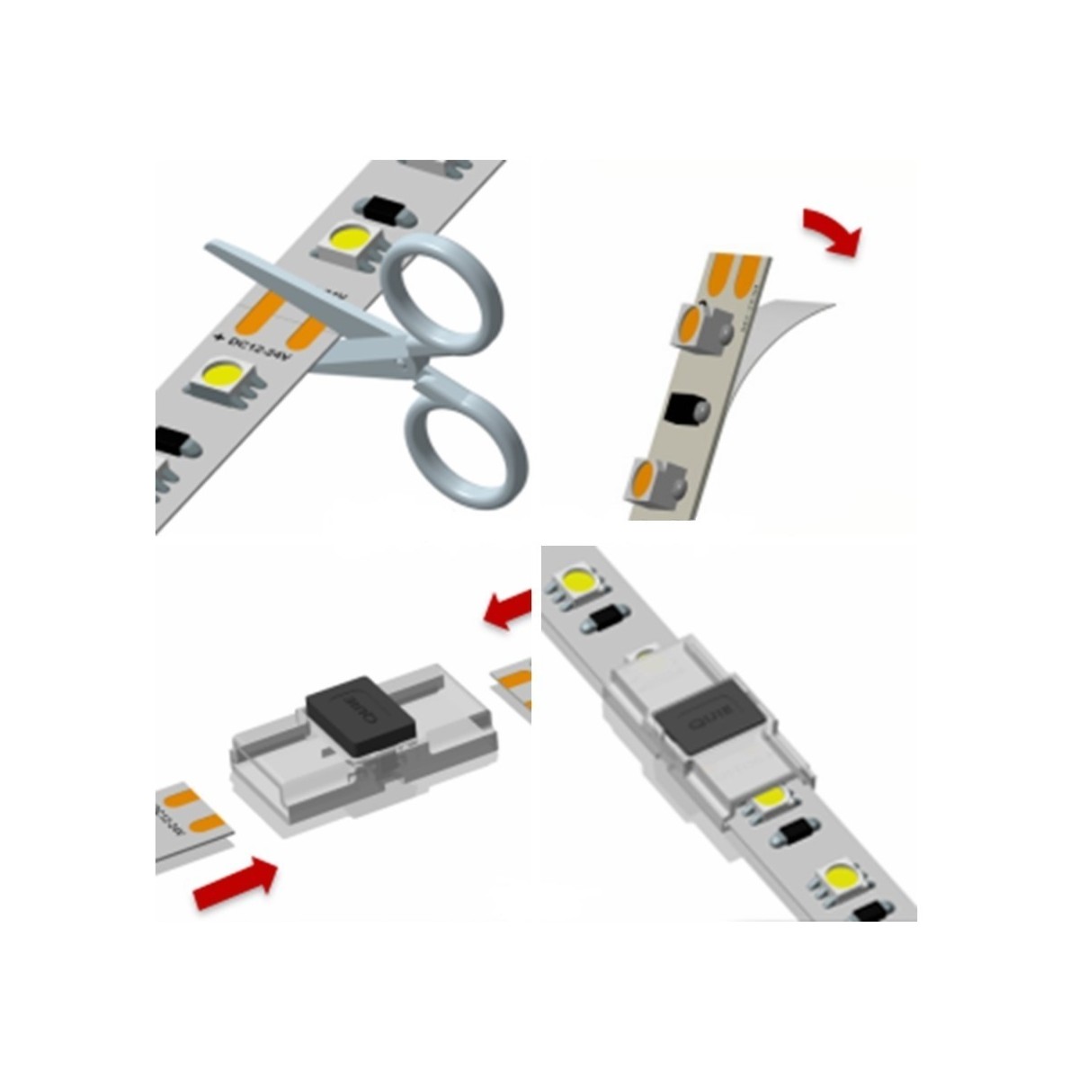 Schnellverbindung zwischen LED-Streifen CLIP 2 pin PCB 10mm kaufen