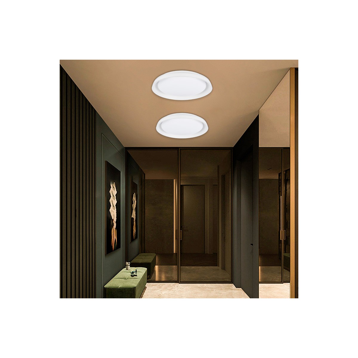 SMART RGB und CCT LED Deckenanbauleuchte mit WLAN Anschluss - 30W - IP20