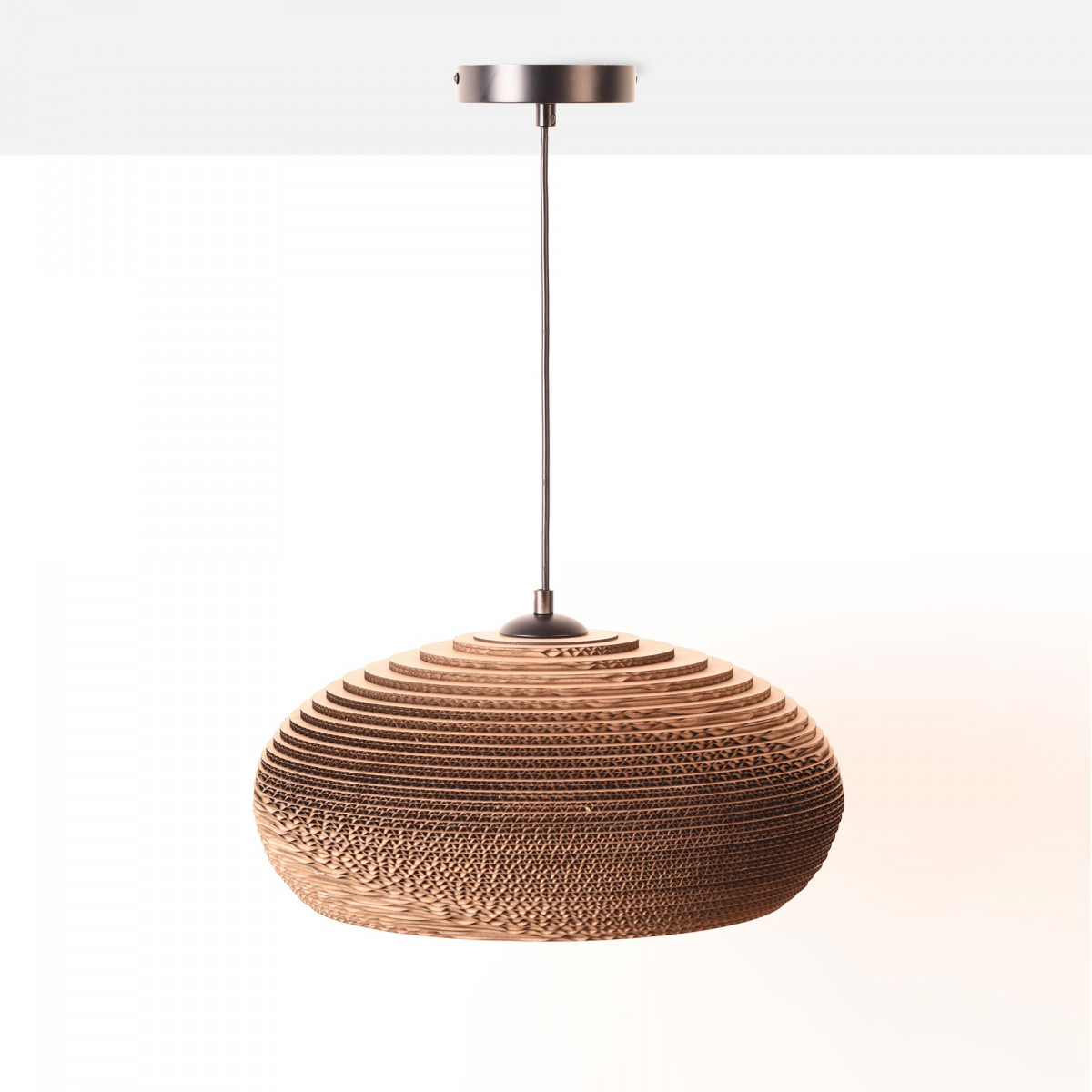 Corrugated cardboard hanging lamp "DANBORU" - E27 // Inspiration Think ...