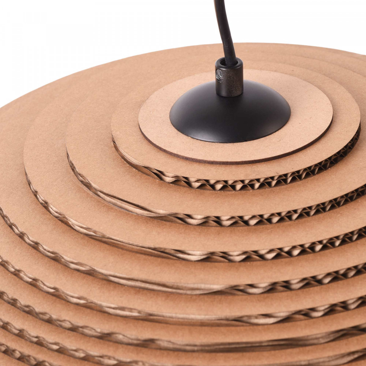 Corrugated cardboard hanging lamp "DANBORU" - E27 // Inspiration Think ...