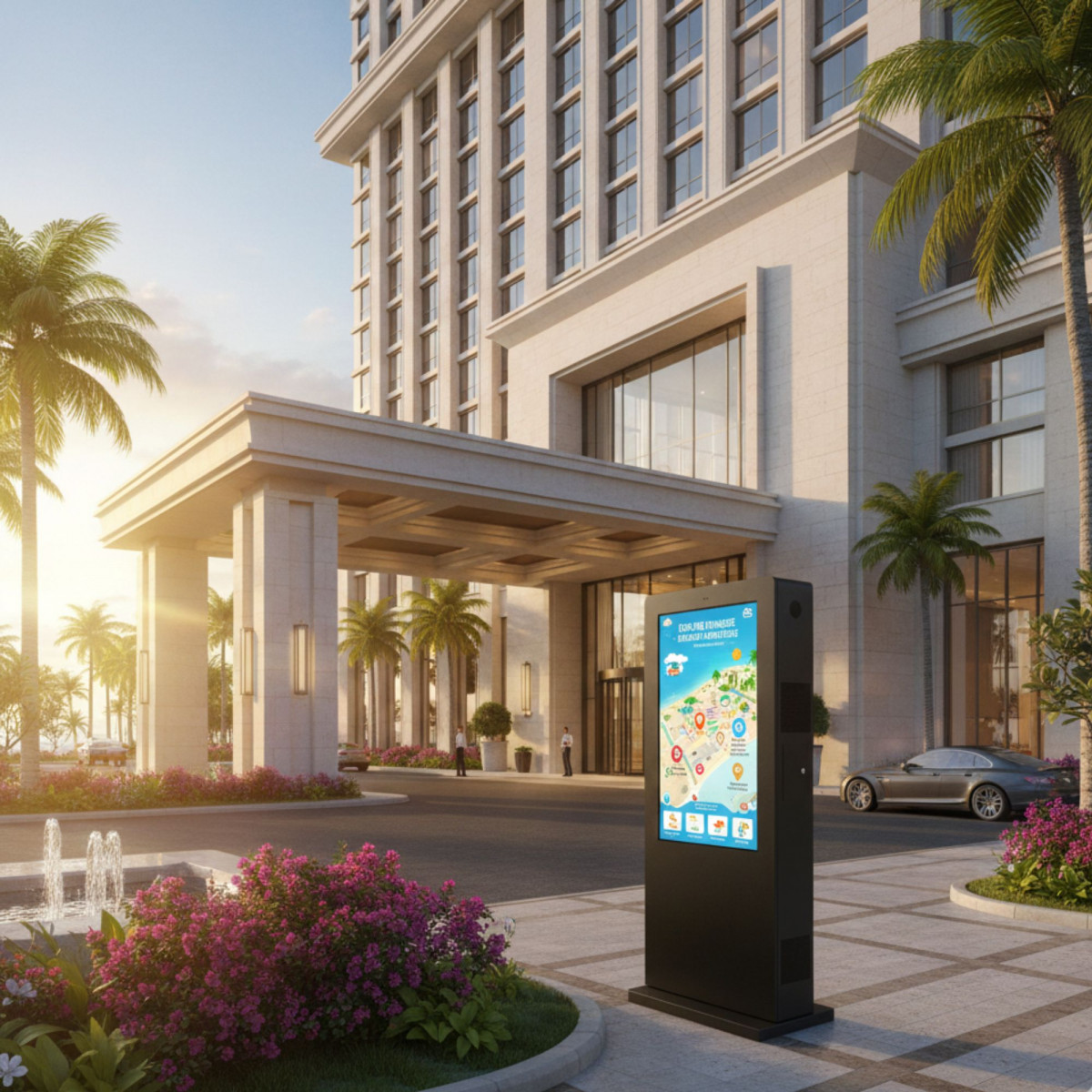 Outdoor advertising totem LCD screen 55 "- Double-sided - Non-touch ...