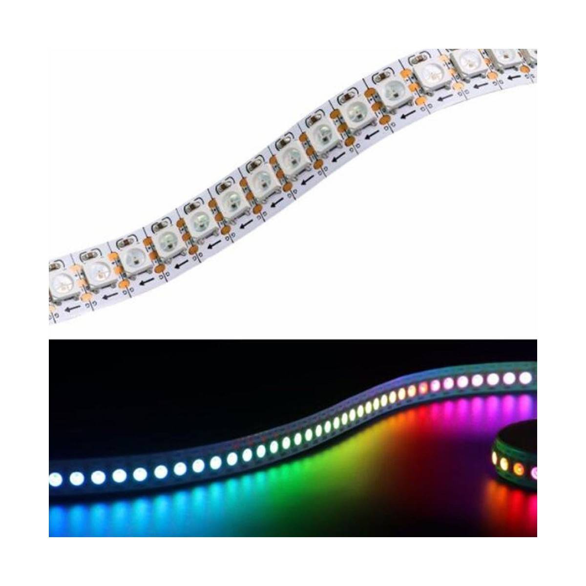 Intelligent LED strips IC 5V DC - 2 meters - IP20 - 144ch/m - RGB LED ...