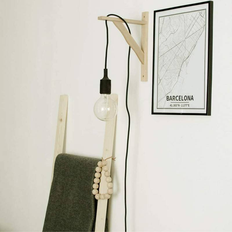 Buy wooden wall lamp with bracket and silicone pendant lamp