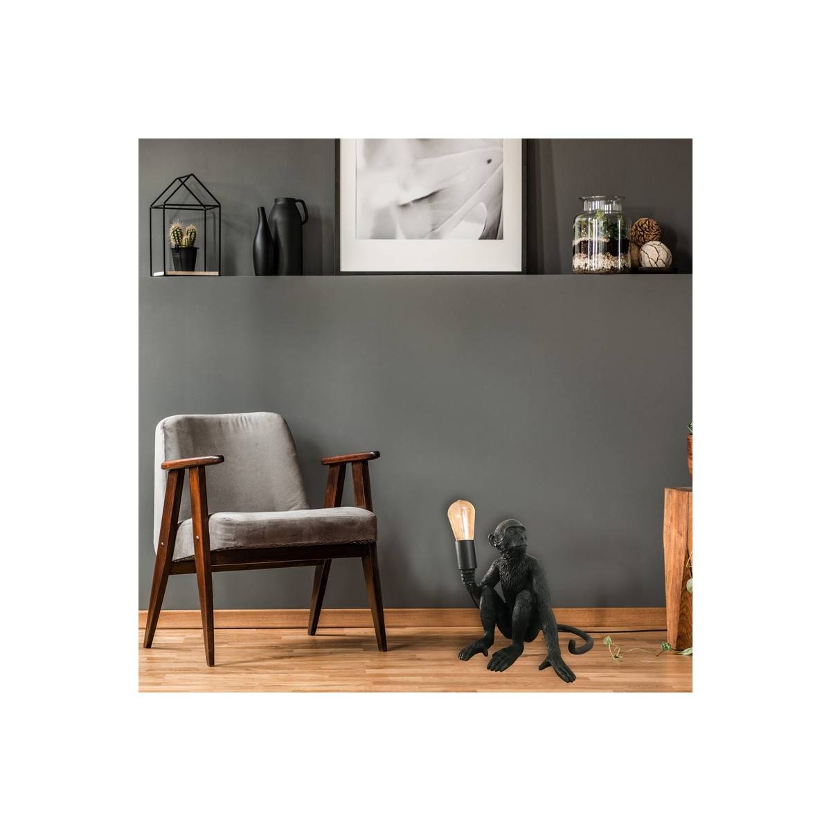 Rila" resin table lamp "Monkey" / Inspiration SELETTI lamp "Monkey".