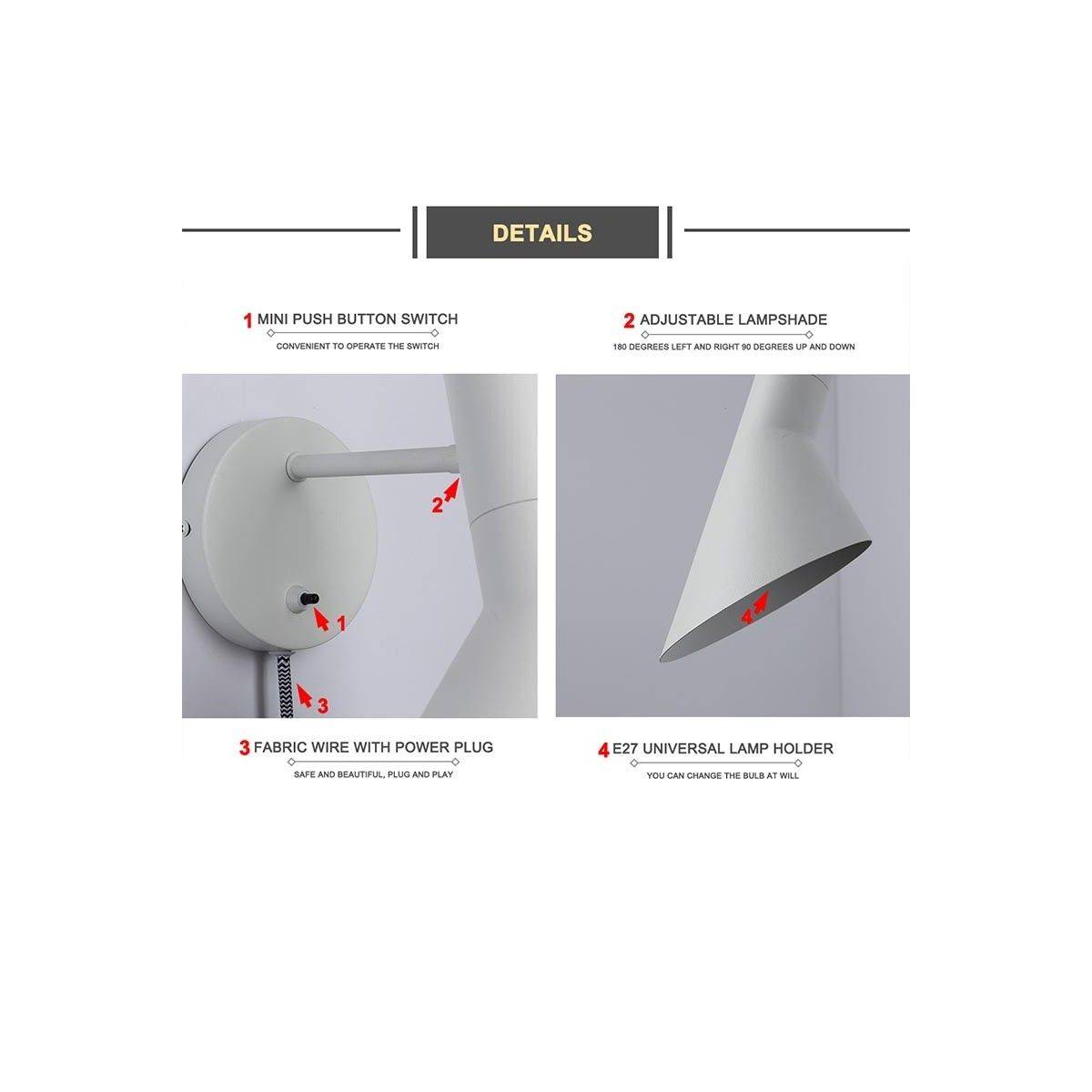 Plug-in design wall sconce MARLENE /AJ Jacobsen inspiration