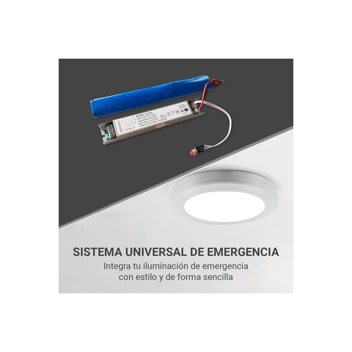 Emergency light conversion kit for LED luminaires - Max. 45W