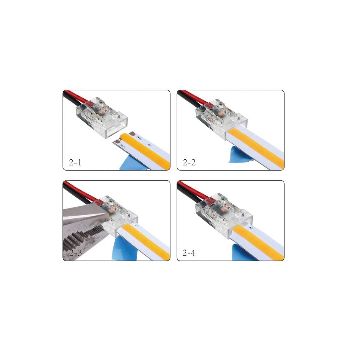 10mm Single Color COB LED Strip Starter Connector Cable | Connectors