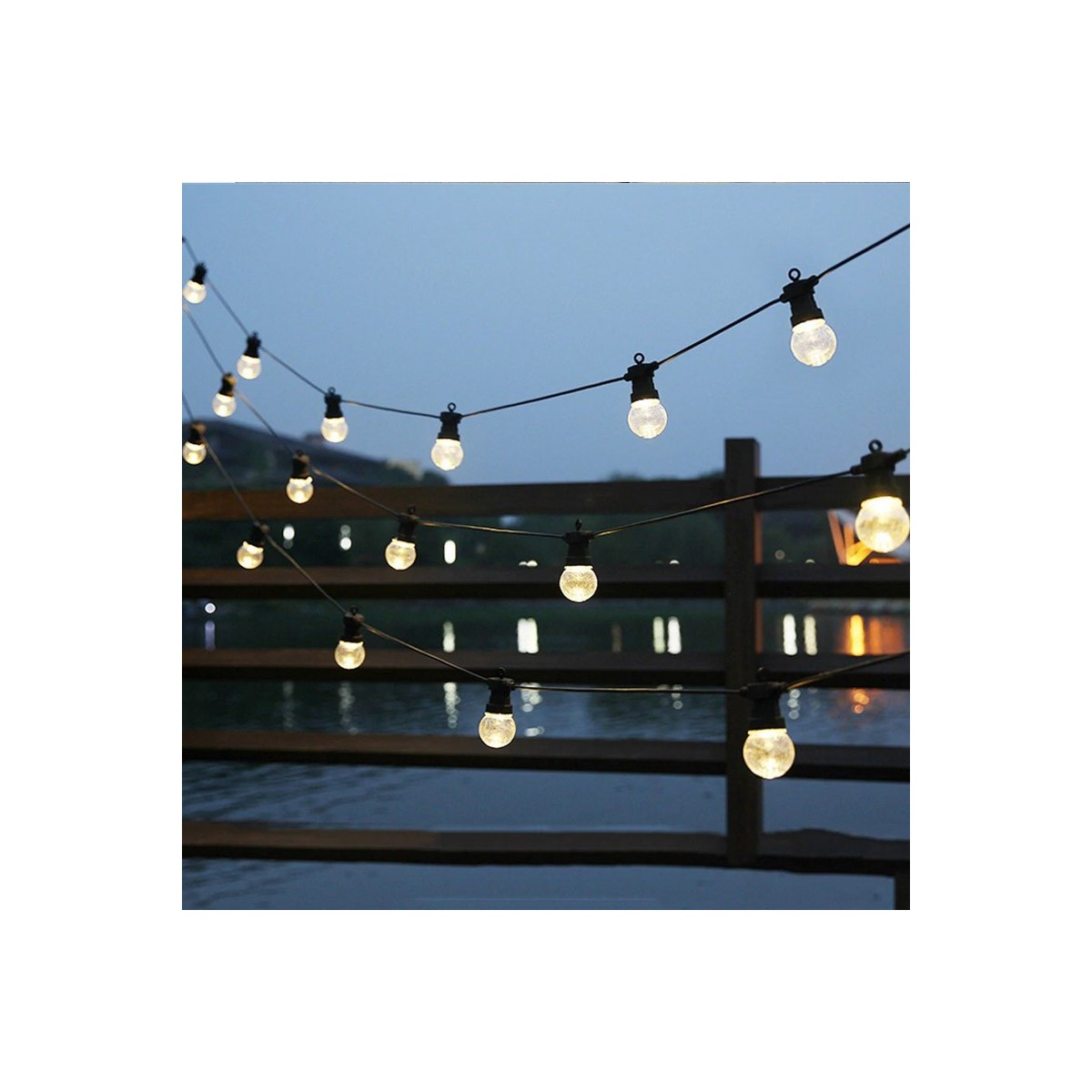 Buy Solar LED Garland with battery 10 integrated LED bulbs : B-LED