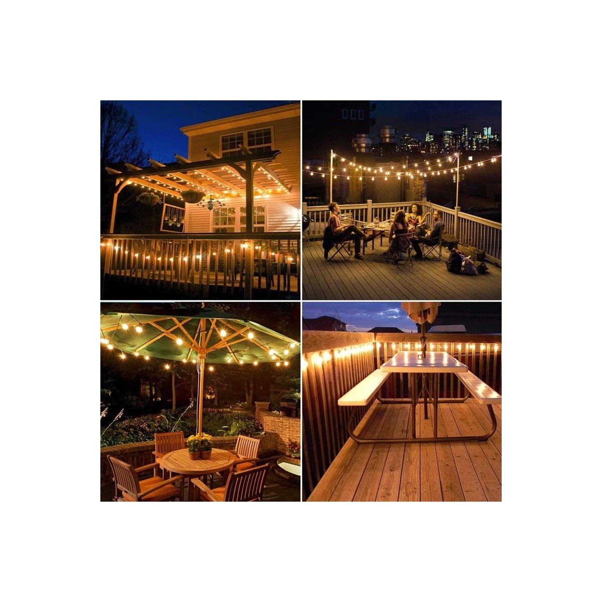 Buy Solar LED Garland with battery 10 integrated LED bulbs : B-LED