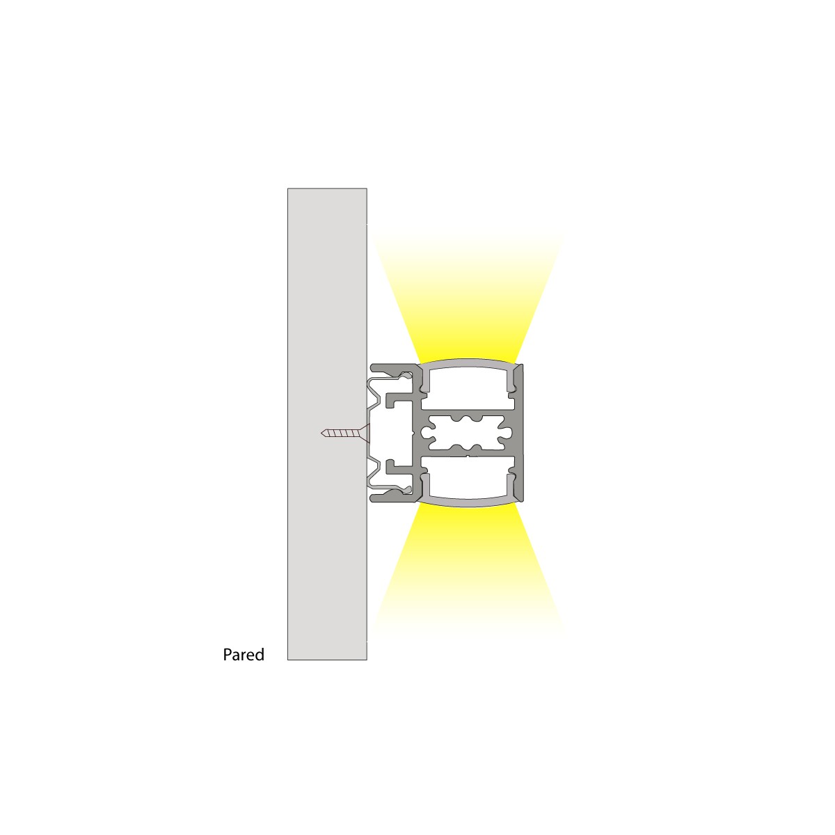 Metal mounting clip for aluminium double LED strip profile