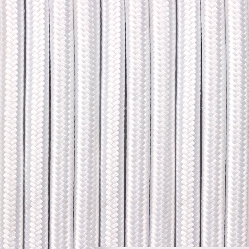 White cotton coated round electrical cable