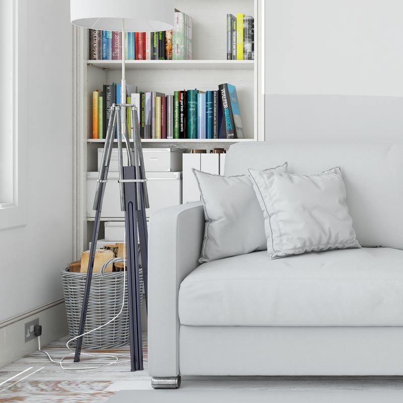 White cotton coated round electrical cable