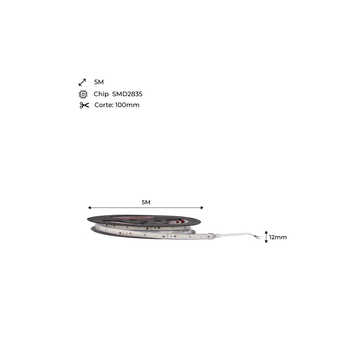 Buy LED Strip 220V 75W (600xSMD2835) 12mm IP67 5 meters Roll