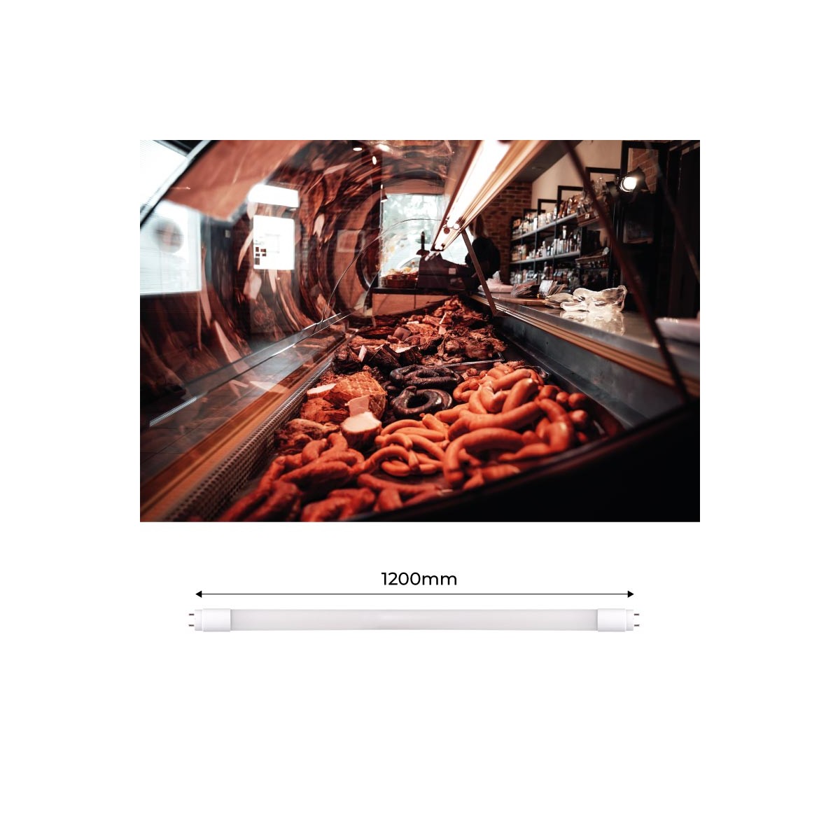 LED T8 butcher's shop tube 120cm 18W | Butcher's Shop Lighting