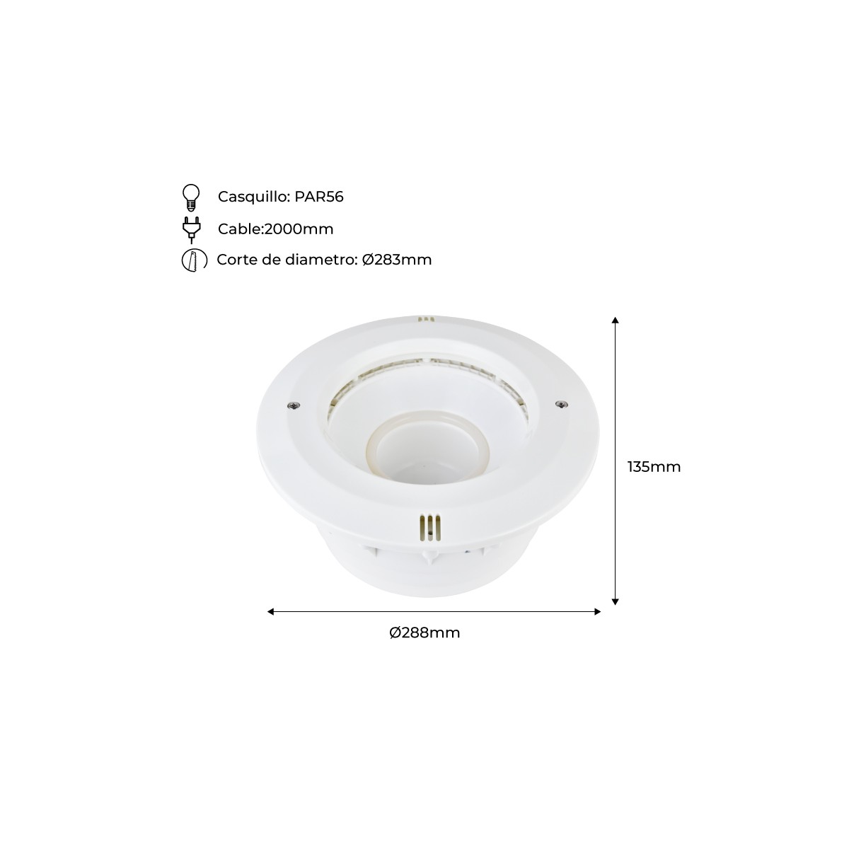Recessed pool light niche for PAR56 bulb - IP68