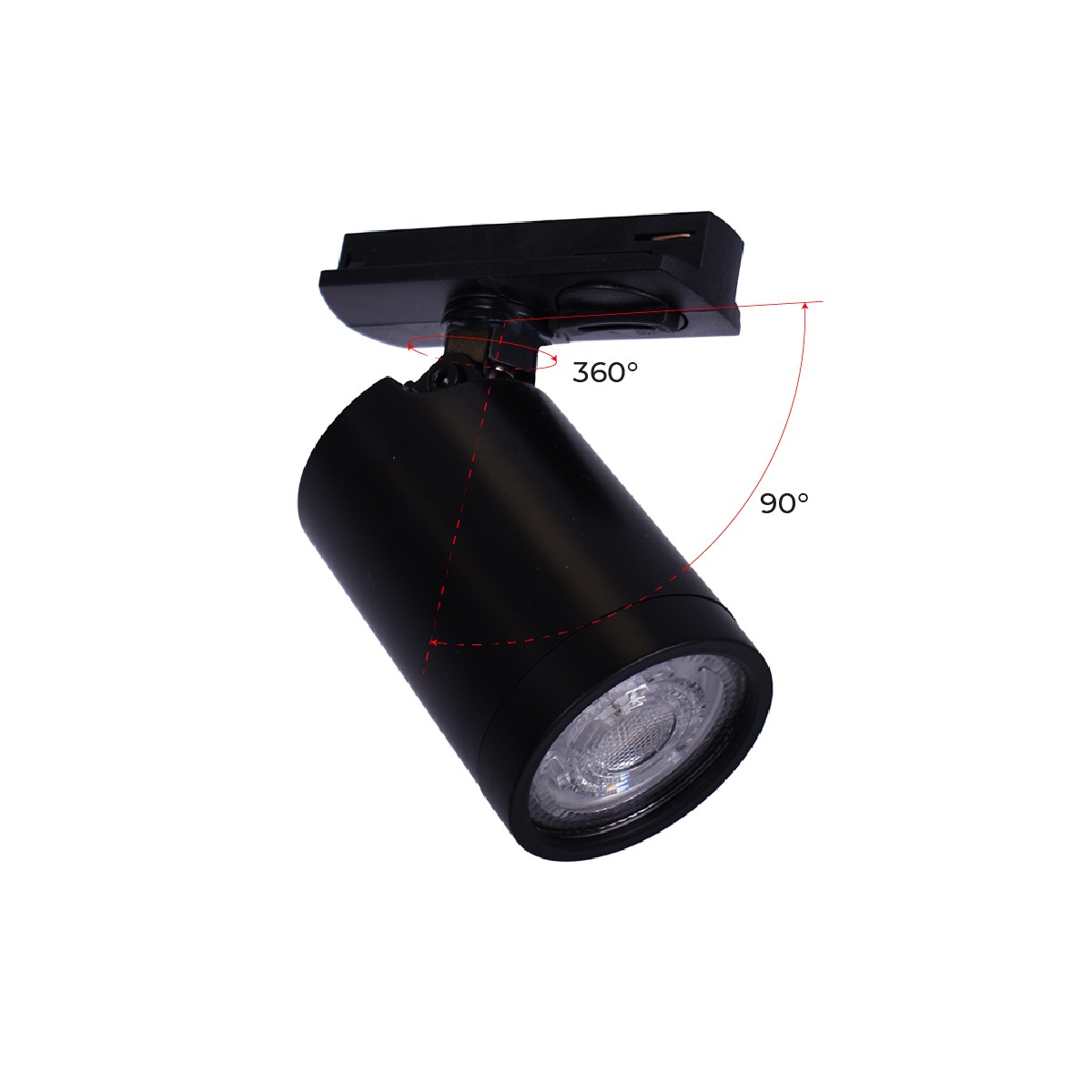 Single-phase track spotlight with GU10 socket