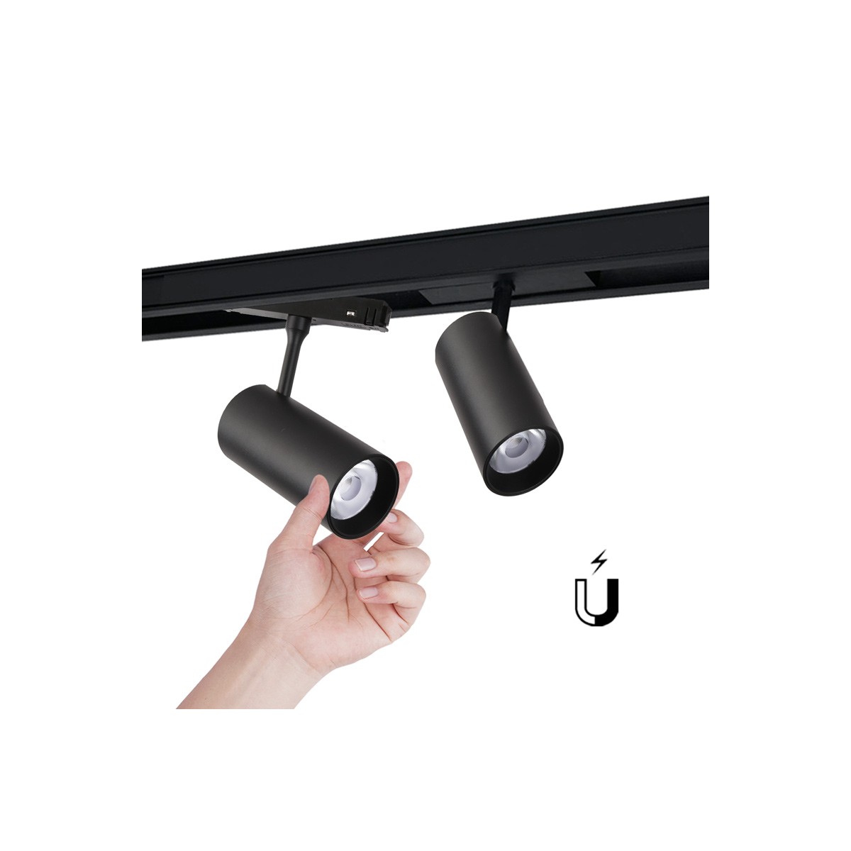 LED spotlight for magnetic rail 48V - 18W