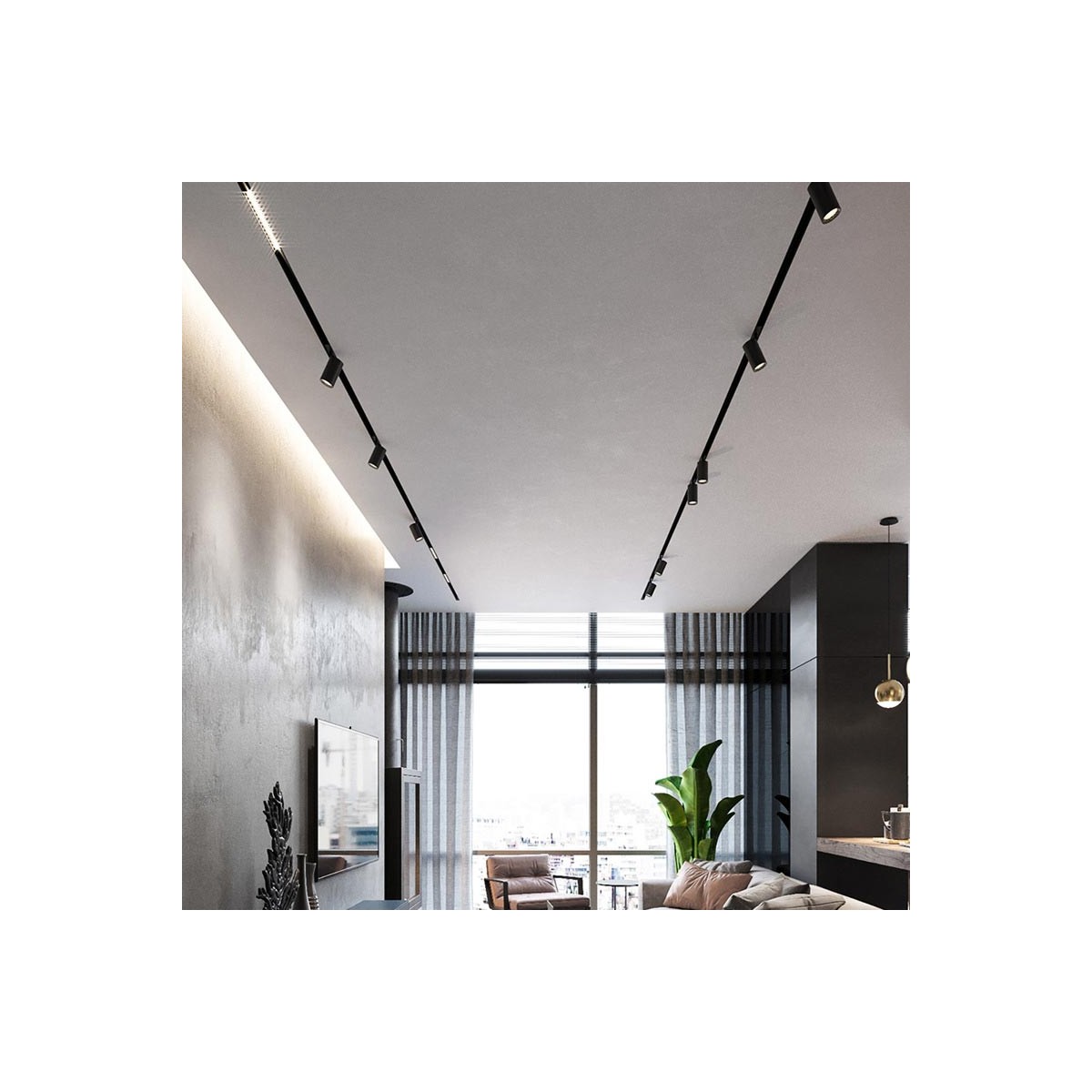 LED spotlight for magnetic rail 48V - 18W