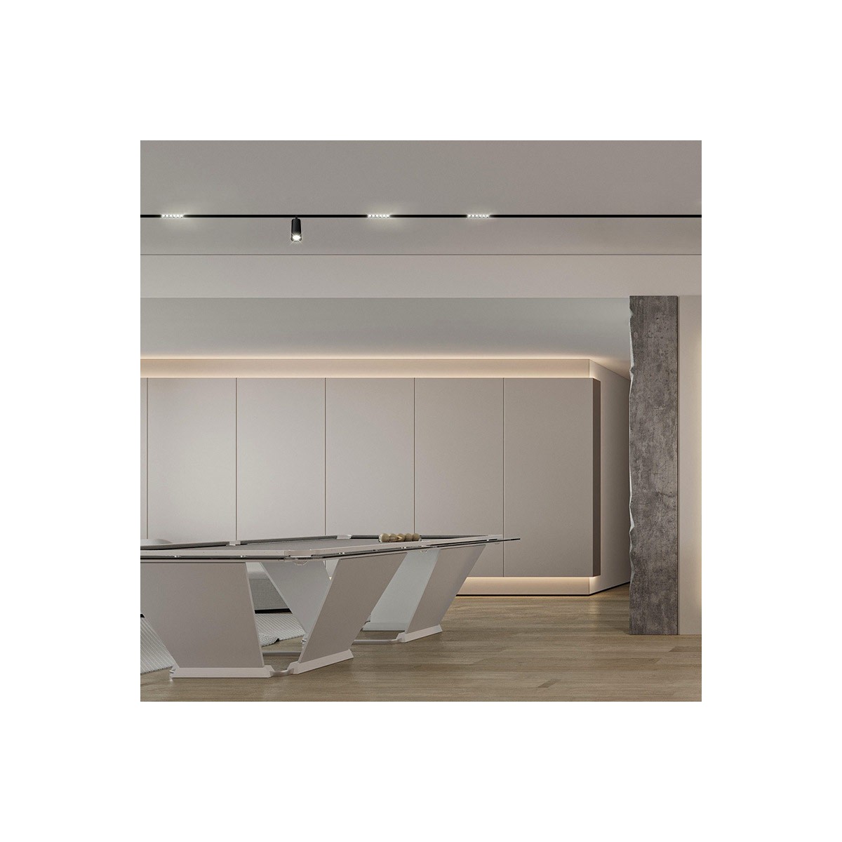 LED linear luminaire for magnetic rail 48V - 6W - UGR 16 - Black