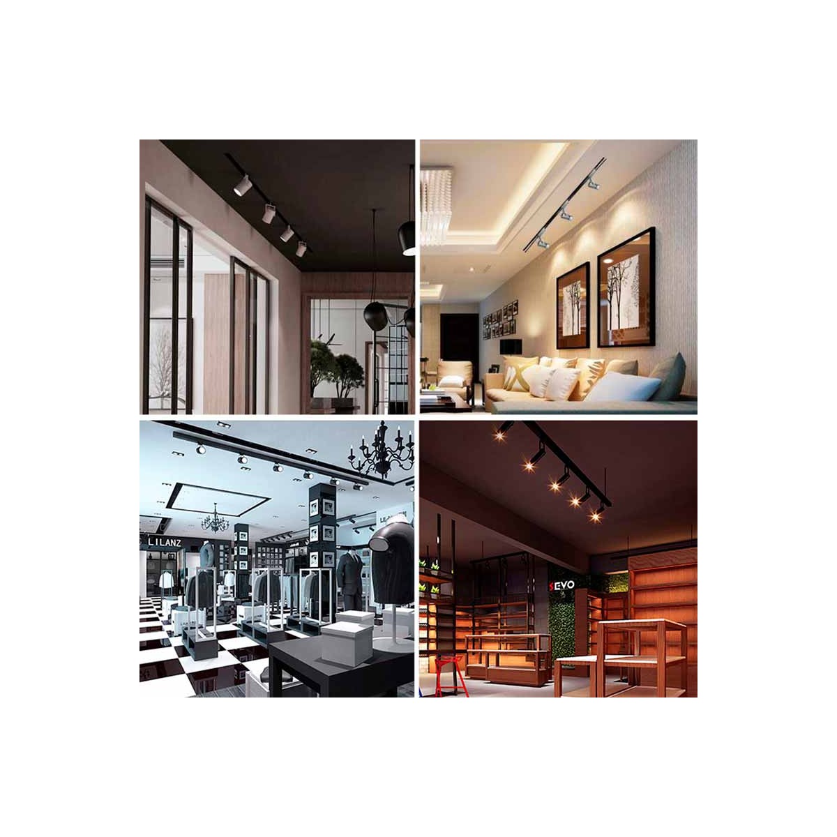 Three-phase rail for LED spotlights - 1 meter bar