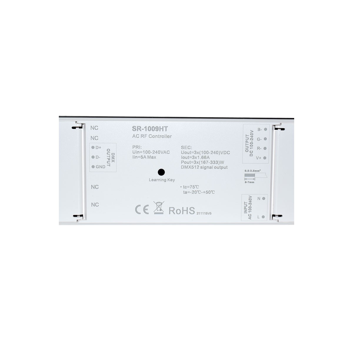 RGB dimmer controller 230V - 3 Channels - 1.6A/Channel - RF/DMX Receiver