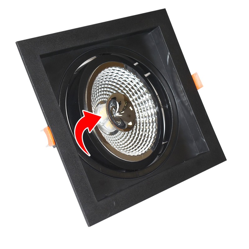 Square polycarbonate swivel ring for QR111 / AR111 bulb - Recessed ...