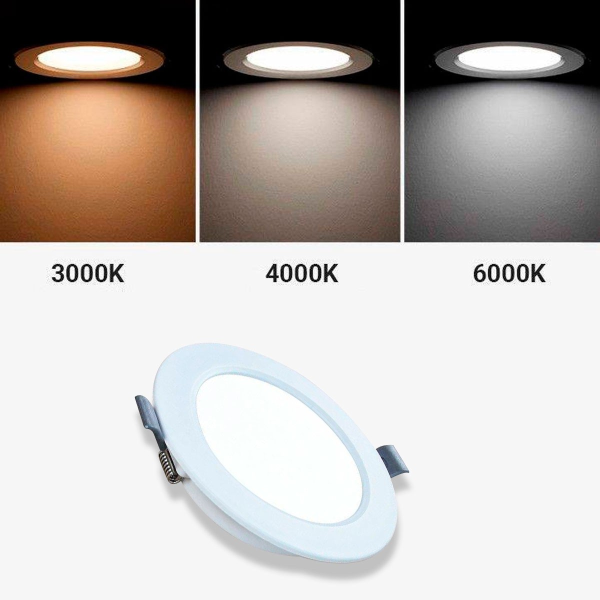 Recessed circular LED downlight - 20W - Cutout Ø190mm
