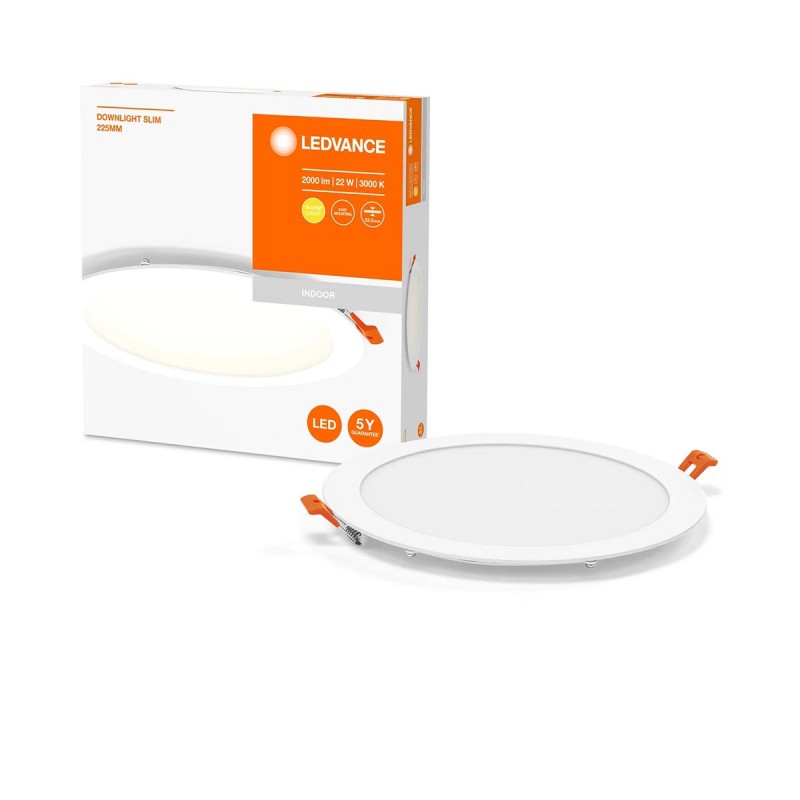 Downlight LED LEDVANCE Slim - ESSENTIAL Range -22W - 3000K - Cut Ø 200mm