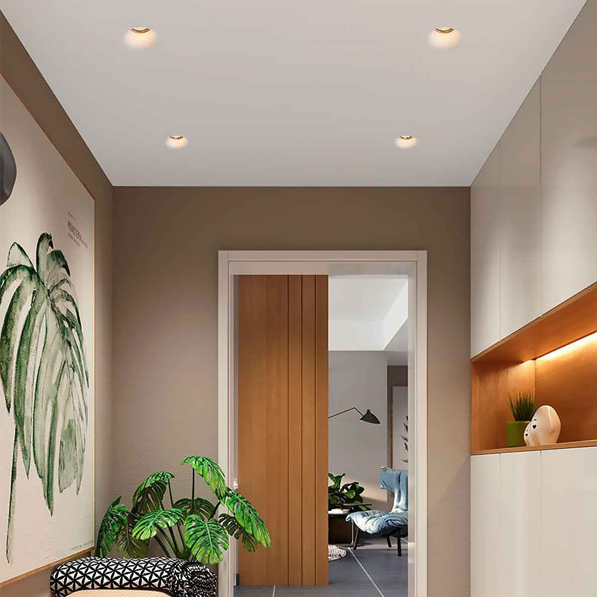 Round recessed downlight round ring Plaster | Trimless