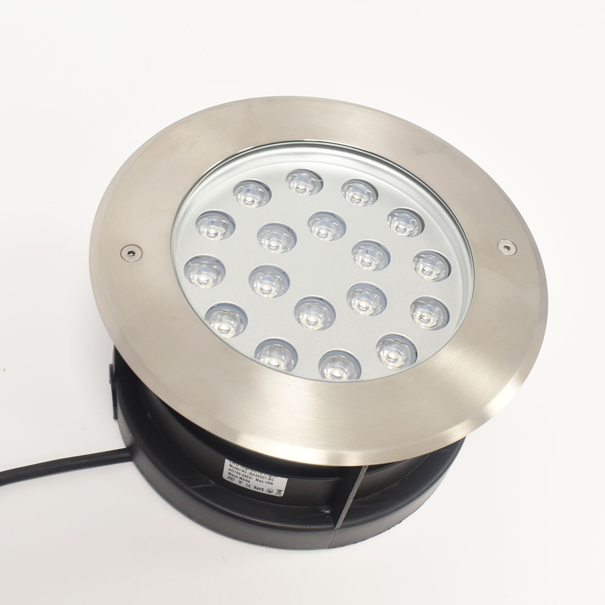 LED ground recessed beacon 18W - Warm white - Ø21cm- IP67