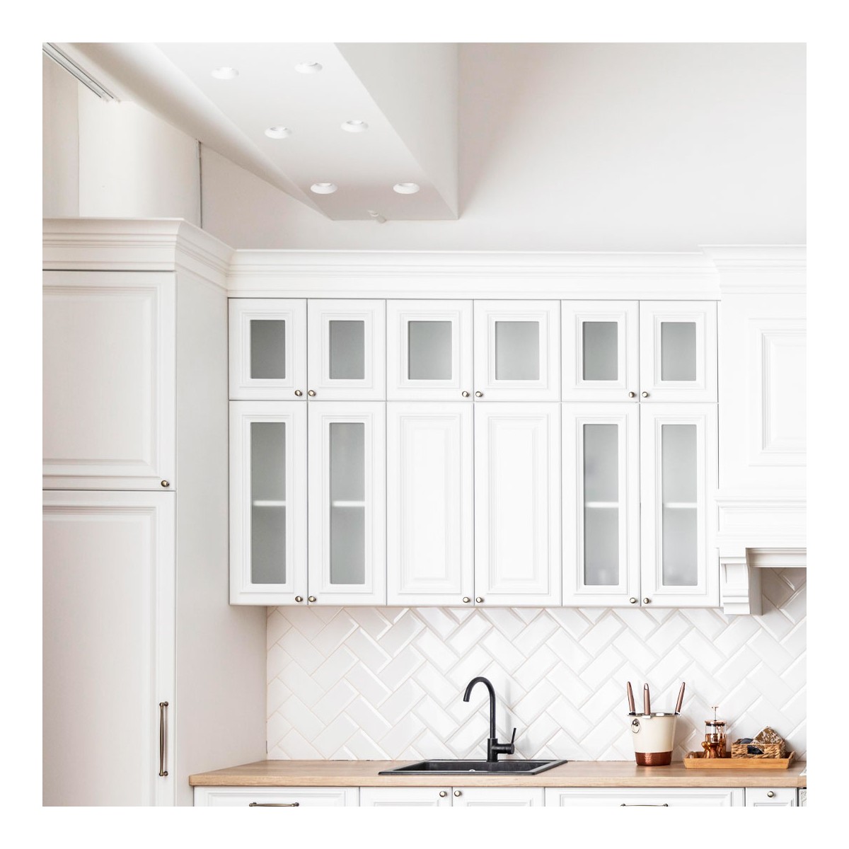 Square plaster downlight - Trimless - 1 x GU10 - Downlights Led