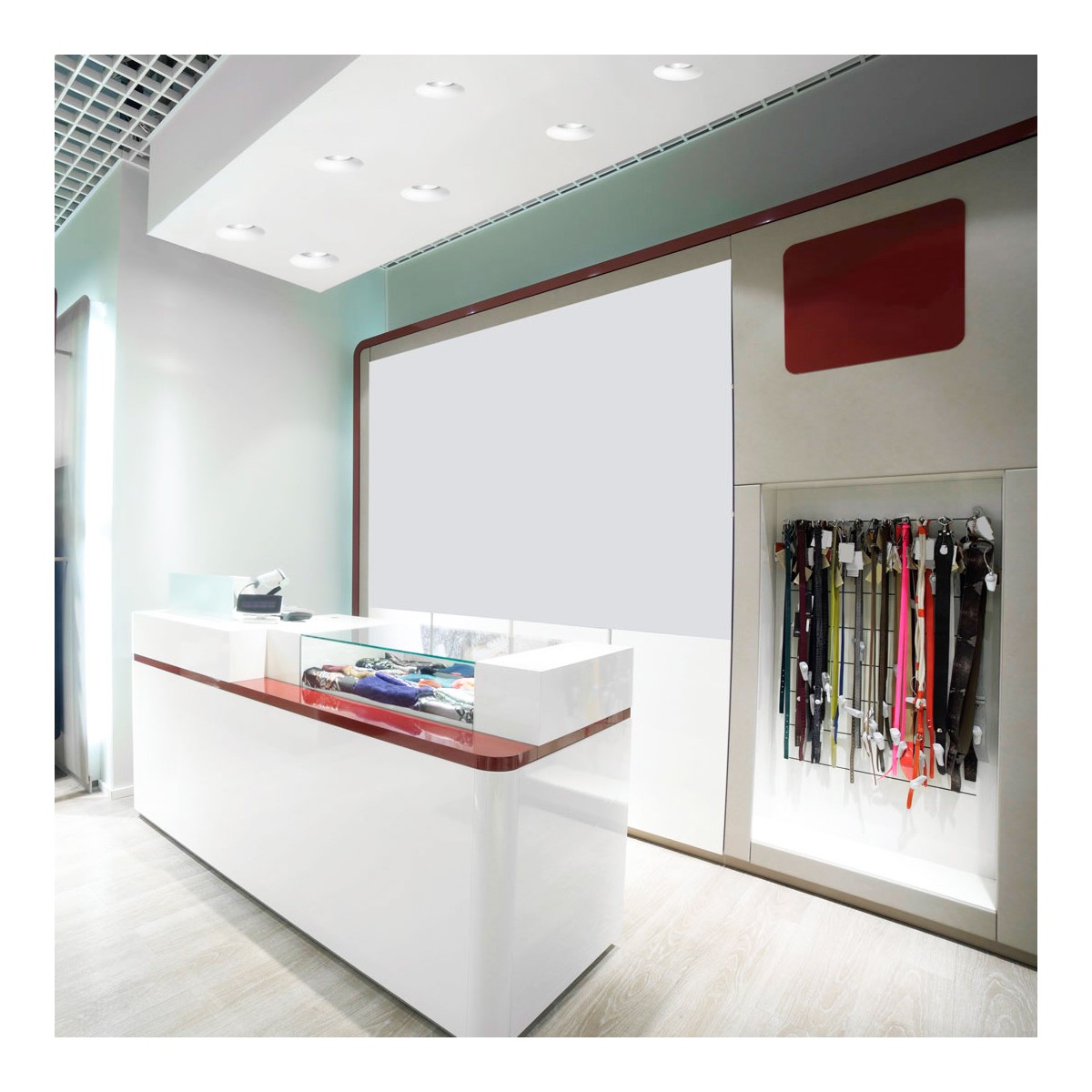 Square plaster downlight - Trimless - 1 x GU10 - Downlights Led